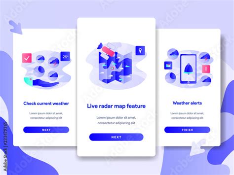 Onboarding Screen Page Template Of Weather App Concept Modern Flat Design Concept Of Web Page