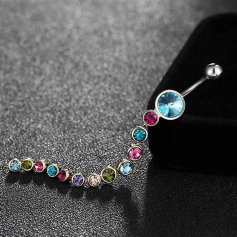 Long Drop Rhinestone Gothic Belly Button Ring
