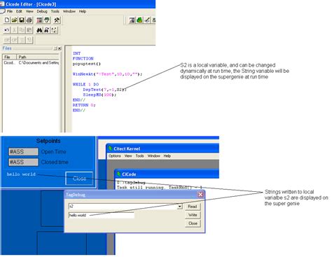 citect pass variable value from cicode to display in supergenie