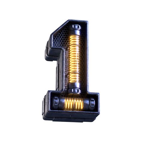 3d Number Neon Light 1 43733455 Png