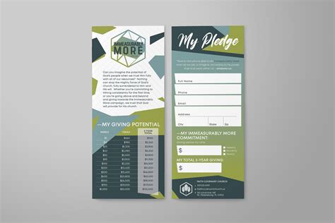 Pledge Cards And Commitment Cards Church Campaign Design