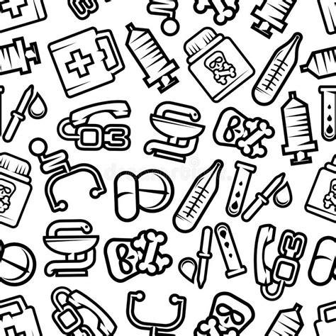 Geneeskunde En Gezondheidszorg Naadloos Patroon Vector Illustratie