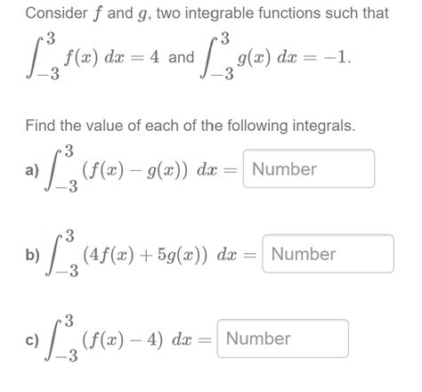 solved consider f and g two integrable functions such that