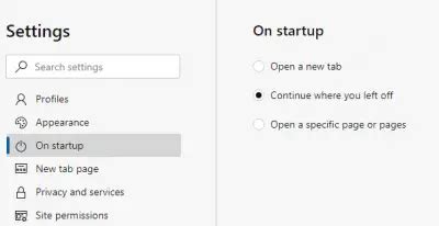 How To Make Microsoft Edge Launch With Previous Tabs Opened