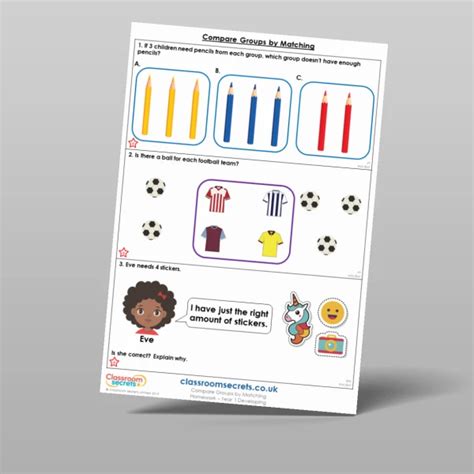 Year 1 Compare Groups By Matching Homework Resource Classroom Secrets