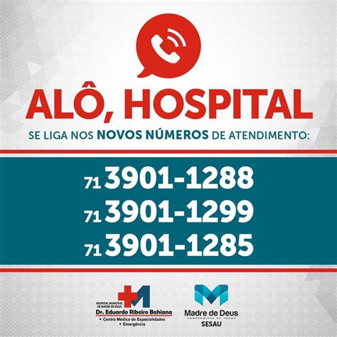 Hospital de Madre de Deus divulga números de telefone para atendimento Bahia Manchetes
