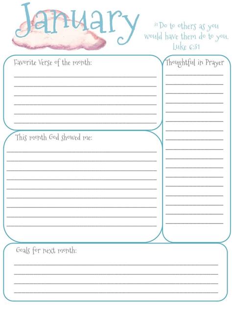 Monthly Reflection Template