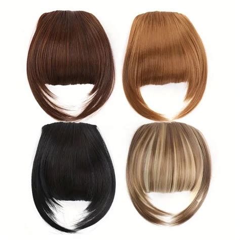 Long Hair Bangs Sideburns Synthetic Clip In Hair Extensions Temu