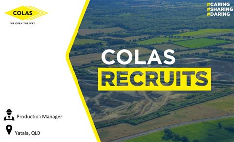 Colas Australia Group On Linkedin Production Manager Job In Yatala