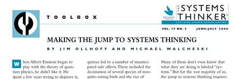The Systems Thinker Making The Jump To Systems Thinking The Systems Thinker