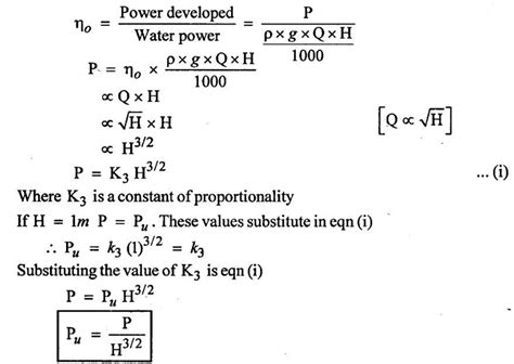 Unit Quantities Formula Calculation Solved Example Problems Turbines