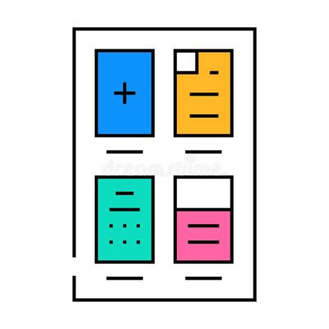Document Templates Technical Writer Icon Color Illustration Stock