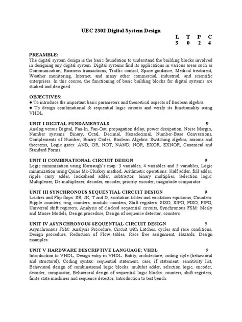 Uec 2302 Digital System Design Download Free Pdf Digital
