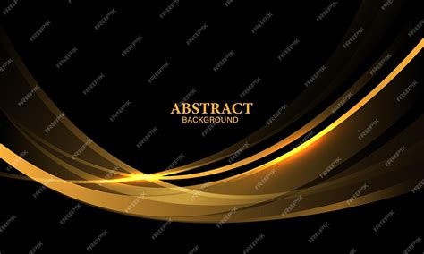 Premium Vector Abstract Golden Line Curve Overlap Geometric Black