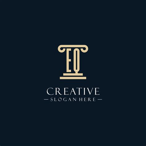 Eq Initial Monogram Logos With Pillar Shapes Style 12907478 Vector Art