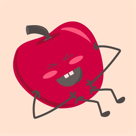 An Apple Rolling With Laughter 10996564 Vector Art At Vecteezy