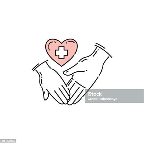 자선 및 자원 봉사 지원 손 아이콘 스케치 벡터 일러스트 격리 Charitable Foundation에 대한 스톡 벡터 아트 및