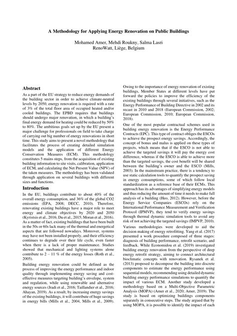 Pdf A Methodology For Applying Energy Renovation On Public Buildings