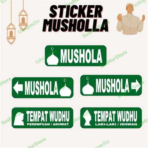 Jual STICKER MUSHOLA TEMPAT WUDHU BATAS SUCI KIBLAT Tempat Wudhu P