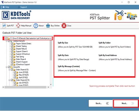 Free Methods To Split Pst File Into Smaller Parts