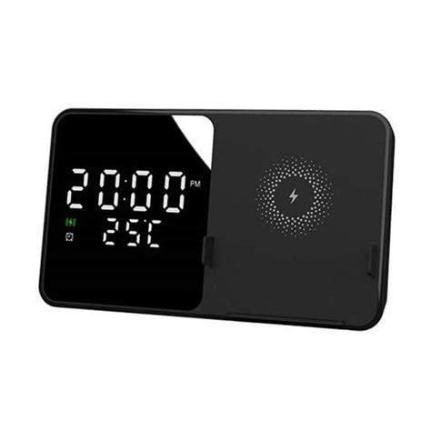 Ceas Desteptator 2 In 1 Siks Cu Incarcare Wireless Model W5 Afisaj Temperatura Negru