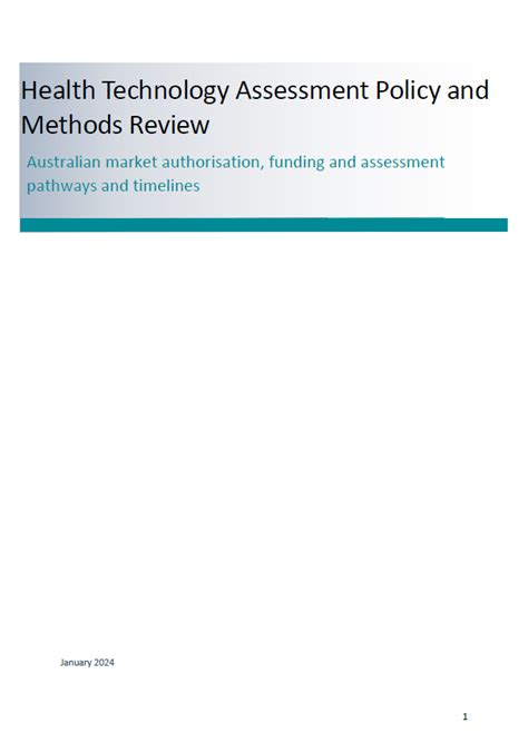 Hta Policy And Methods Review Australian Market Authorisation