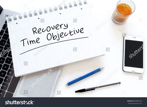 Recovery Time Objective Handwritten Text Notebook Stock Illustration