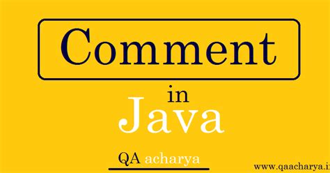 comment in java and types of comment in java