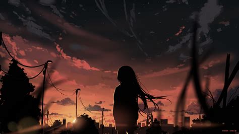 Download Sunset Anime Girl Anime Girl Anime Sunset Hd Wallpaper By Arttssam