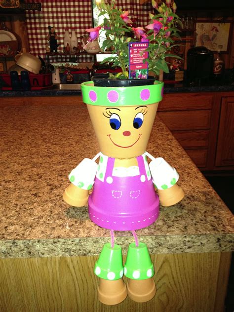 Clay Pot Girl Flower Pot Art Clay Flower Pots Terracotta Flower Pots