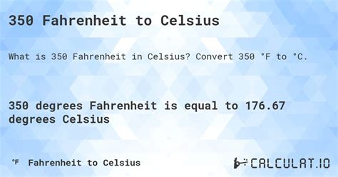 350 Fahrenheit To Celsius Calculatio