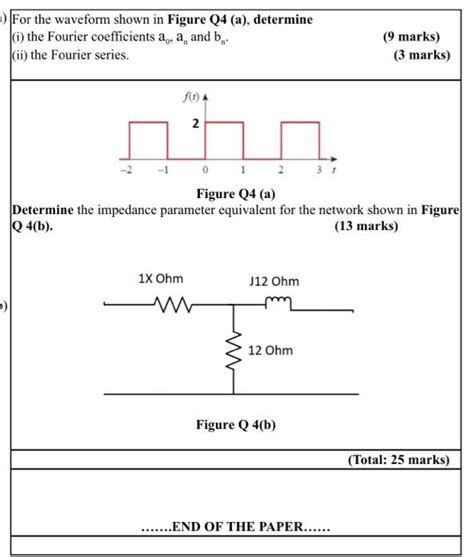 Solved For The Waveform Shown In Figure Q4 A Determine 6