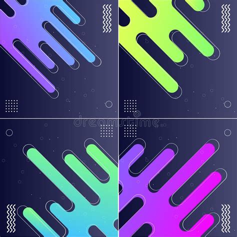 Cool And Modern Abstract Gradient Shape Designs Stock Vector