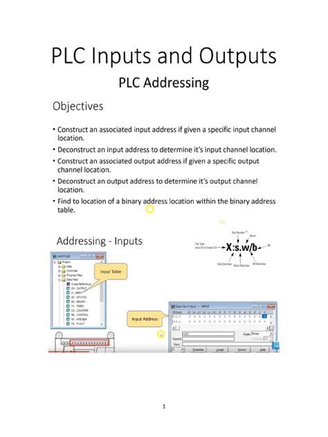 plc input and output adressing modes pdf