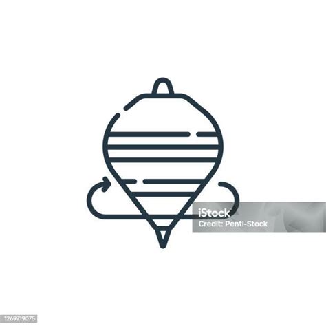 흰색 배경에서 격리된 회전 위 벡터 아이콘입니다 개요 웹 사이트 디자인 및 모바일 응용 프로그램 개발을위한 얇은 라인 회전 상단