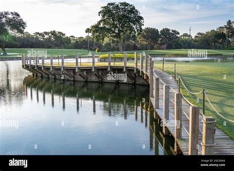 Famous 17th Island Green Of The Stadium Course At Tpc Sawgrass Home Of