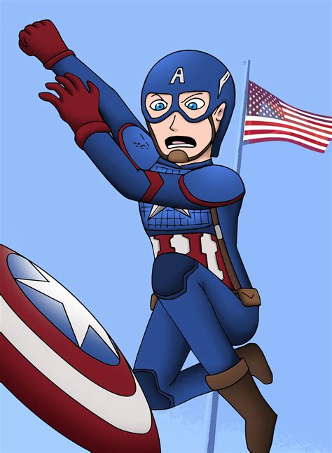 Capitan America Throwing Shield By Hottubusa On Deviantart