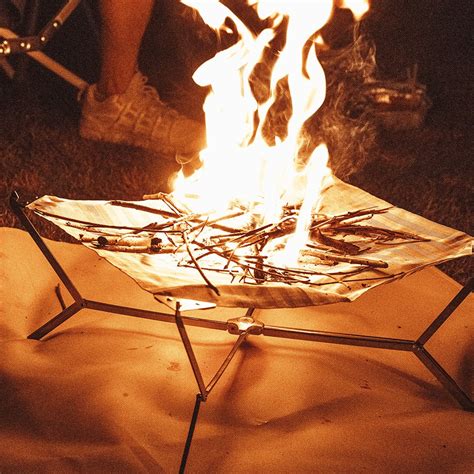 Sunset Ultralight Foldable Fire Pit Grill Fire Maple