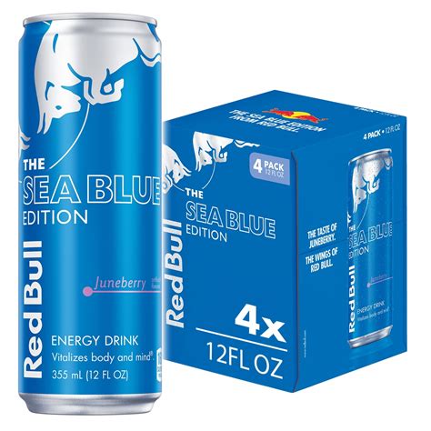 Red Bull Sea Blue Edition Energy Drink Juneberry 12 Fl Oz 4 Cans
