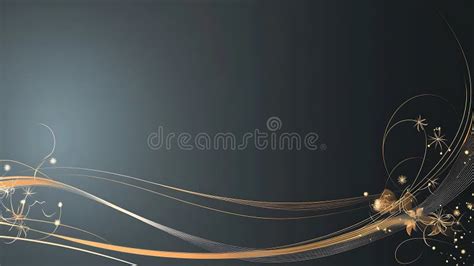 Elegant Gold Floral Design On Dark Background Stock Illustration Illustration Of Texture