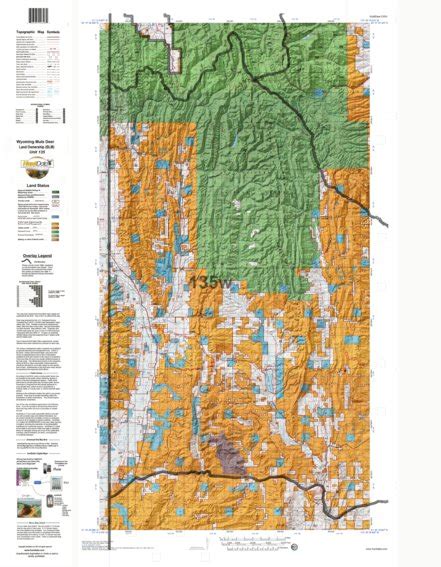 Huntdata Wyoming Land Ownership Map For Mule Deer Unit 135w Map By