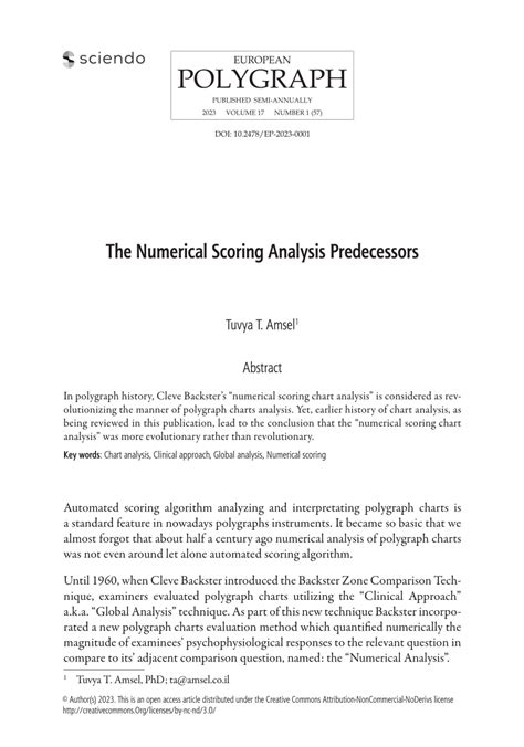 Pdf The Numerical Scoring Analysis Predecessors