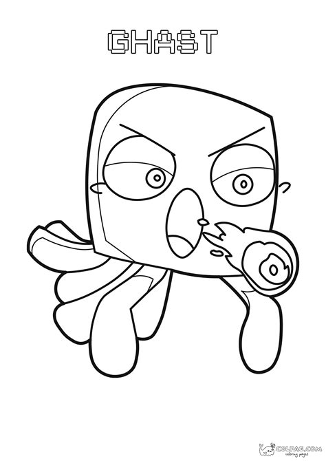 Minecraft Ghast Coloring Pages