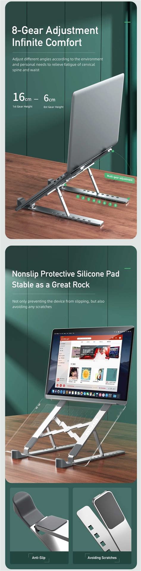 Awei X26 Laptop Macbook Stand Aluminum складная подставка для ноутбука ...