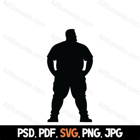 Heavy Set Overweight Male Silhouette Svg Png  Psd Pdf File Types Dad