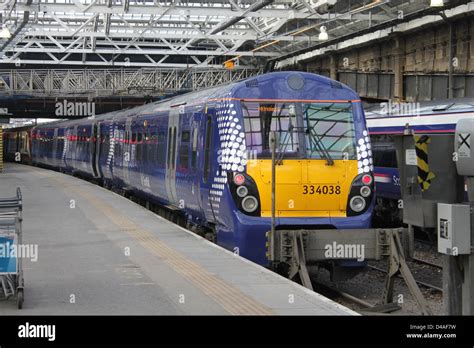Class 334 Scotrail Electric Multiple Unit Emu At A Platform In
