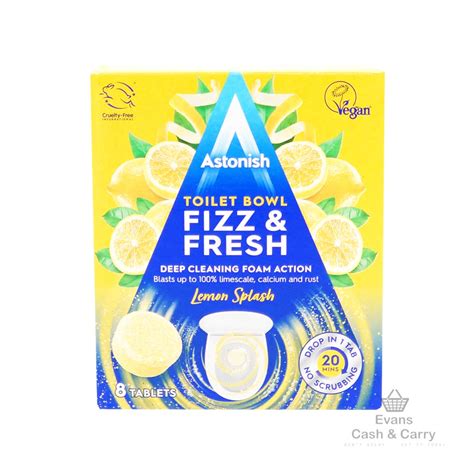 Astonish Toilet Bowl Fizz And Fresh Tabs Lemon Splash 8pk Evans For