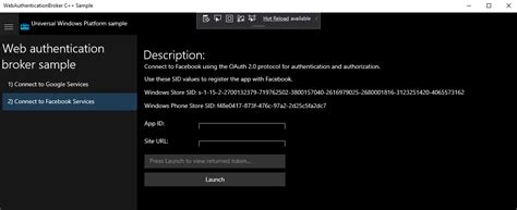 Web Authentication Broker Sample Textbox Error Issue 1192