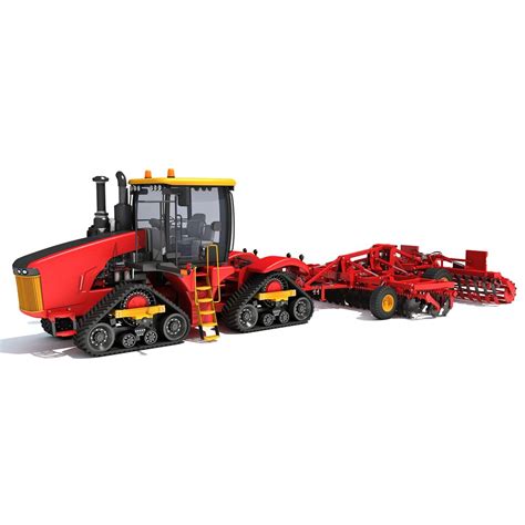 Farm Tractor With Disk Plow 3d Model Download Tractor On