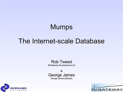 Mumps The Internet Scale Database Ppt